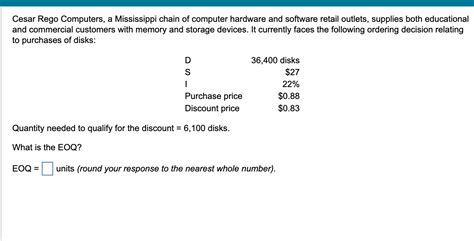 Solved Cesar Rego Computers A Mississippi Chain Of Computer
