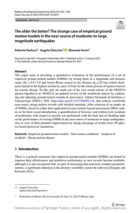 The Older The Better The Strange Case Of Empirical Ground Motion
