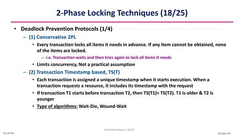 Concurrency Control In Database Management System Pdf