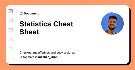 Statistics Cheat Sheet With Mazher Khan Iit