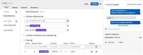 Amazon Lex Is Not Giving A Successful Response For Values Other Than The Defined Slot Values