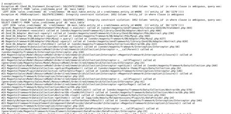 magento getting issue on exporting credit memo for selected one from