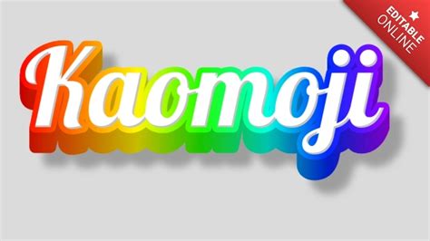 Kaomoji Gay Pride 3d Text Effect Generator