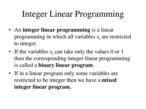 Ppt Combinatorial Optimization Problems Linear And Integer