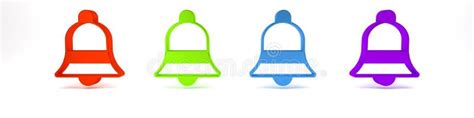 Colorful Ringing Bell Icon Isolated On White Background Alarm Symbol