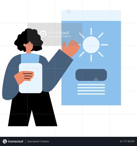 Girl Showing Science Behind Forecasting Illustration Free Download