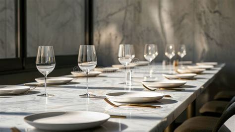 Elegant Dining Table Set For A Formal Event Generative Ai Stock Illustration Illustration Of