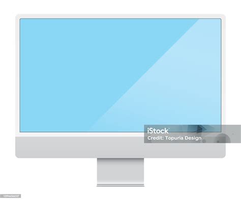 흰색 배경에 고립 된 현대 Pc 디스플레이 세련된 광택 모니터 벡터 일러스트 레이 션 0명에 대한 스톡 벡터 아트 및 기타 이미지 0명 Lcd 공란 Istock