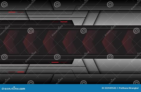 Abstract Silver Black Shadow Red Light Arrows Direction Technology