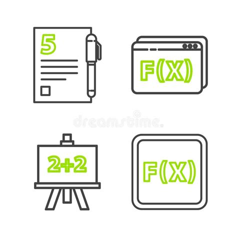 set line function mathematical symbol chalkboard and test or exam