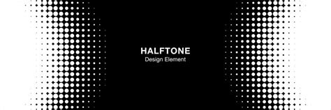 Premium Vector White Halftone Circle Frame Horizontal Background Black Circular Border Using