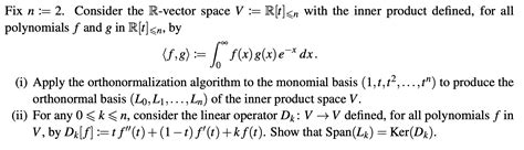 solved fix n 2 consider the r vector space v r[t]