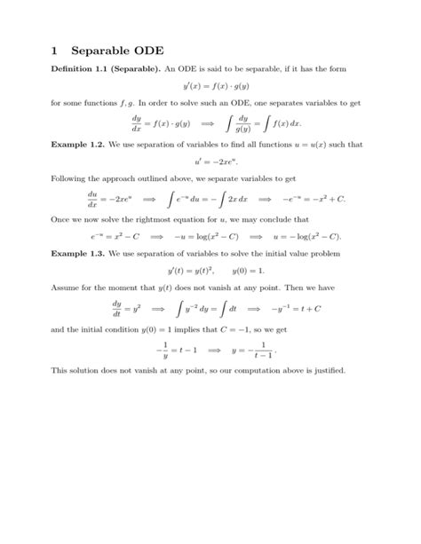 Separable ODE