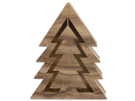 Deco Holz Baum Mit 10 LEDs TR TT 02 Dunkelbraun