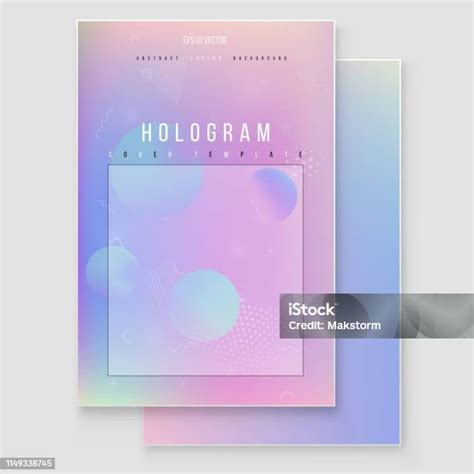 Furistic 현대 홀로그램 커버 세트 90 년대 80 년대 복고 스타일 힙 스 터 스타일 그래픽 기하학적 홀로그램 요소입니다 추상적 인 라인과 홀로 그래피 배경으로