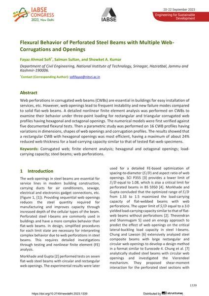 Flexural Behavior Of Perforated Steel Beams With Multiple Web Corrugations And Openings Structurae