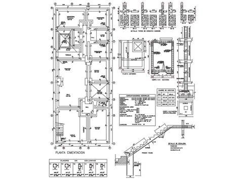 Foundation Staircase And Constructive Details Of Building Dwg File Artofit