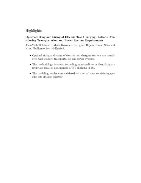 Pdf Optimal Siting And Sizing Of Electric Taxi Charging Stations