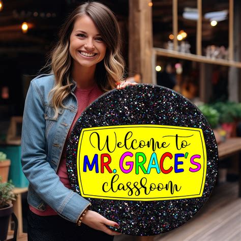 Classroom Door Teacher Name Signs Custom Door Hanger Teacher