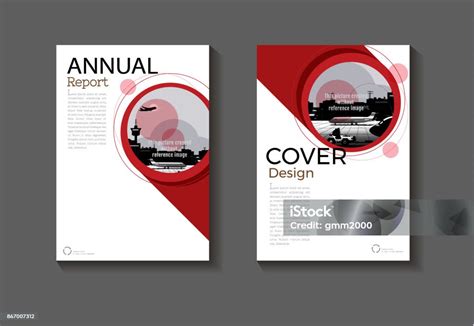 붉은 추상 원 디자인 현대 책 표지 안내 책자 표지 템플릿 연례 보고서 잡지와 전단지 레이아웃 벡터 A4 공란에 대한 스톡 벡터 아트 및 기타 이미지 Istock