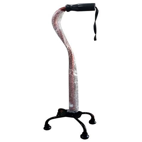 Aluminium Brown And Black Quadripod Walking Stick For Physically Handicapped Legs 4 At Rs