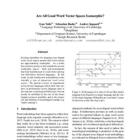 Are All Good Word Vector Spaces Isomorphic Acl Anthology