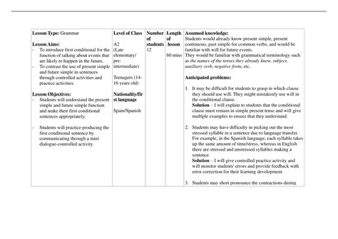 The Tefl Academy Lesson Plan Form And Paragraph Assignment B The Tefl Academy Assignment
