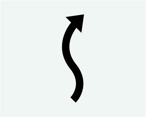 wave arrow up right icon wavy curve curly curvy pointer point path