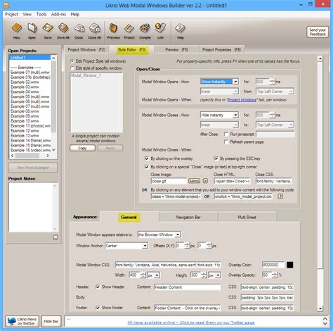 Examples Of Web Builders For CSS Menu Javascript Menu Drop Down Menu Modal Window Slider