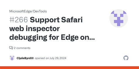 Support Safari Web Inspector Debugging For Edge On Ios And Ipados · Issue 266 · Microsoftedge