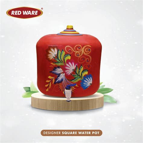 Square Water Pot Flower 17 Ltr Redware Maruti Ceramic