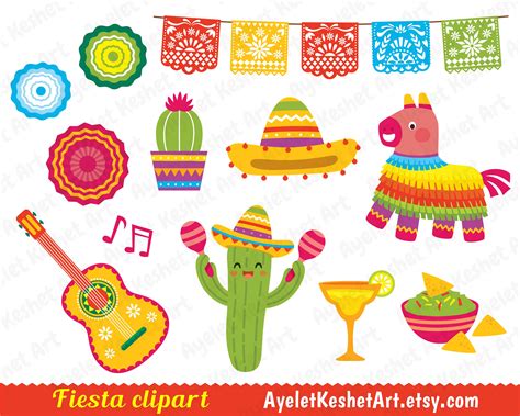 Fiesta Clipart Set Cute Graphics Of Mexican Party And Cinco De Mayo