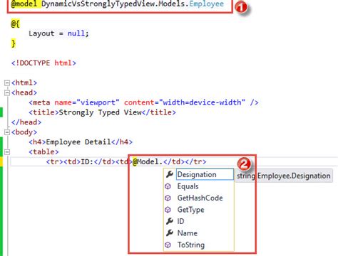 Strongly Typed View Vs Dynamically Typed View In Aspnet Mvc