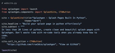 Splashgen Create Splash Pages In Less Than 20 Lines Of Python For Free DEV Community