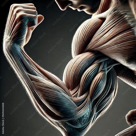 Contraction Of Biceps Muscle During A Curl Exercise Muscle Fibers