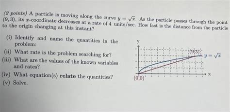 Solved Points A Particle Is Moving Along The Curve Y X Chegg