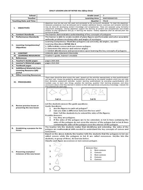 Iii Quarter Math 7 Dll Pdf Polygon Learning