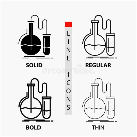 Analysis Chemistry Flask Research Test Icon In Thin Regular Bold Line And Glyph Style