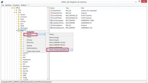 modificare il path di default dei file pst e ost in microsoft outllook