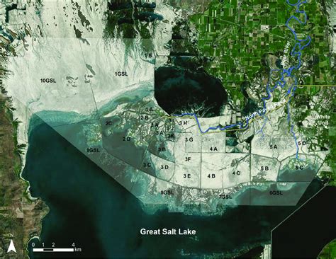 Map Showing Wetland Sites At Bear River Migratory Bird Refuge In Great