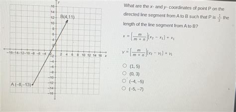 Solved Y What Are The X And Y Coordinates Of Point P On The Directed Line Segment From A To B