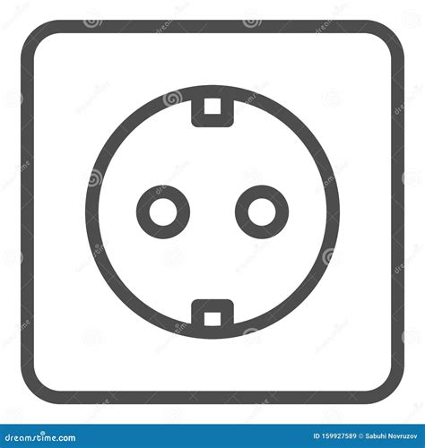 Socket Line Icon Electrical Vector Illustration Isolated On White Stock Vector Illustration