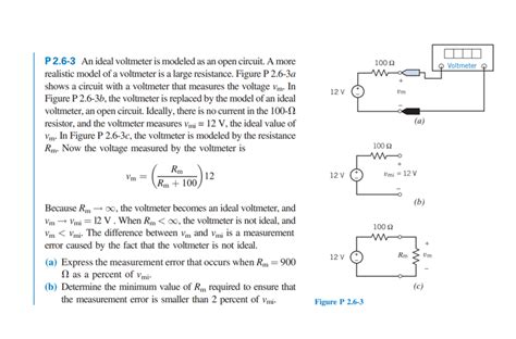 Solved P 2 6 3 An Ideal Voltmeter Is Modeled As An Open