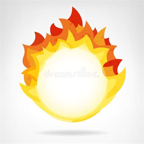 Fire Flame Circle Backdrop Isolated Vector Stock Illustration