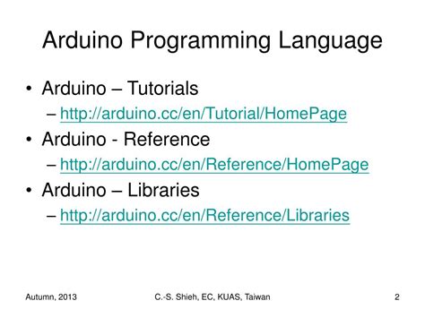 PPT 智慧電子應用設計導論 Arduino Programming Language PowerPoint Presentation ID