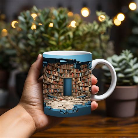 3d Book Lover Mug Books Reading Club Coffee Mug Unique Library Addict