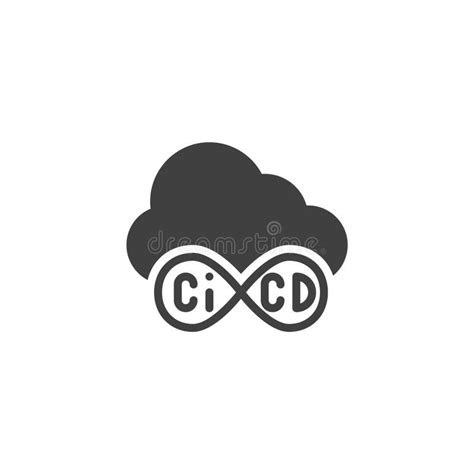 Cloud With A Pipeline And Code Symbol Vector Icon Stock Illustration