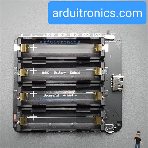 โมดูลชาร์จแบตเตอรี่ 18650 แบบ 4 ก้อน พร้อมช่องจ่ายไฟ Usb Battery Shield V3 สำหรับ Raspberry Pi