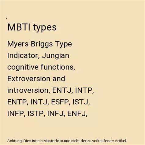 Mbti Types Myers Briggs Type Indicator Jungian Cognitive Functions Extroversi Eur 36 00
