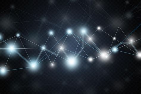 Premium Vector Abstract Geometric Background With Glowing Connecting Dots And Lines
